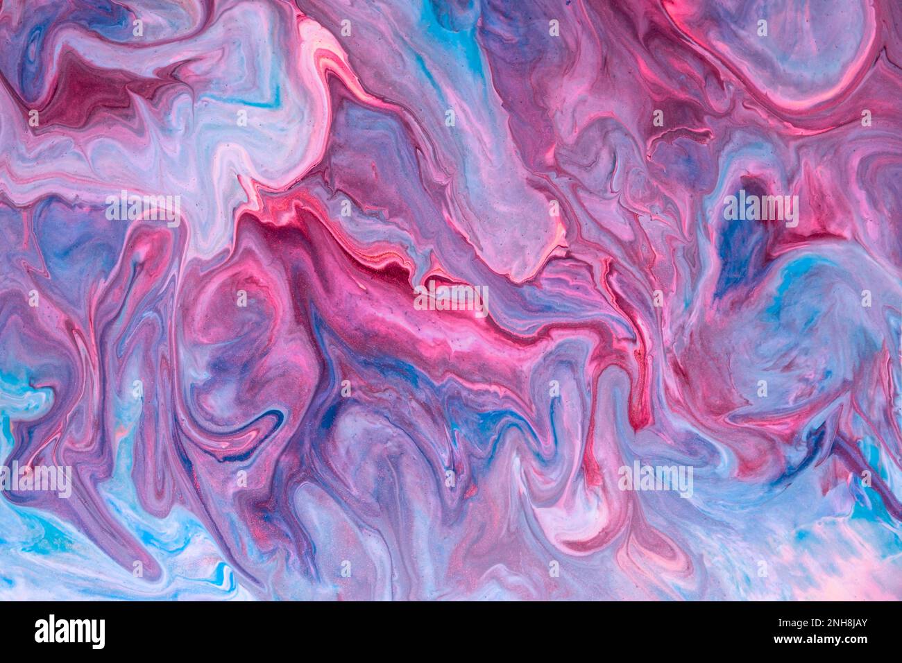 Abstract fluid art background blue, violet, pink color. Liquid marble ...