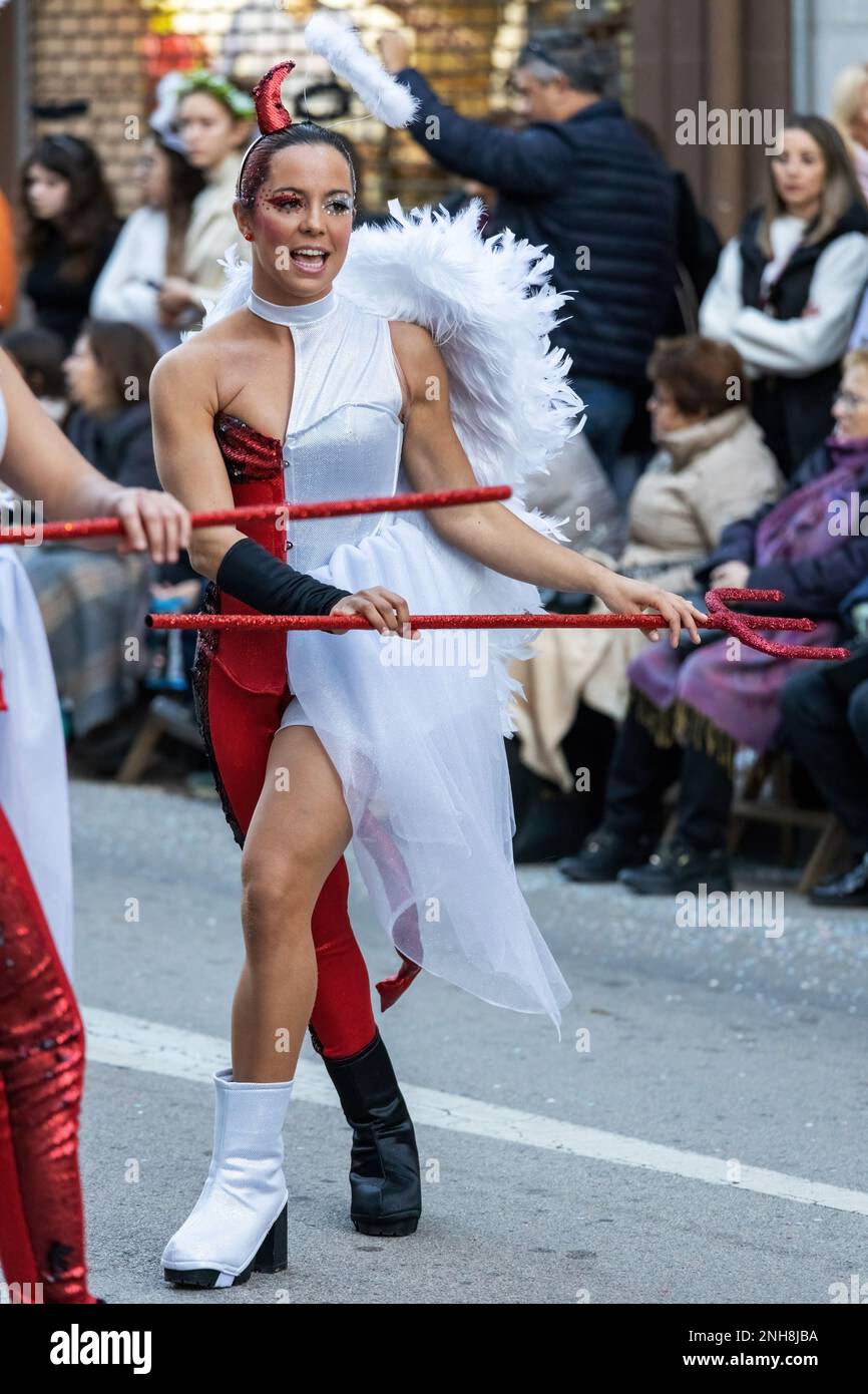 Palamos, Spain - february 19, 2023, Traditional carnival parade in a ...