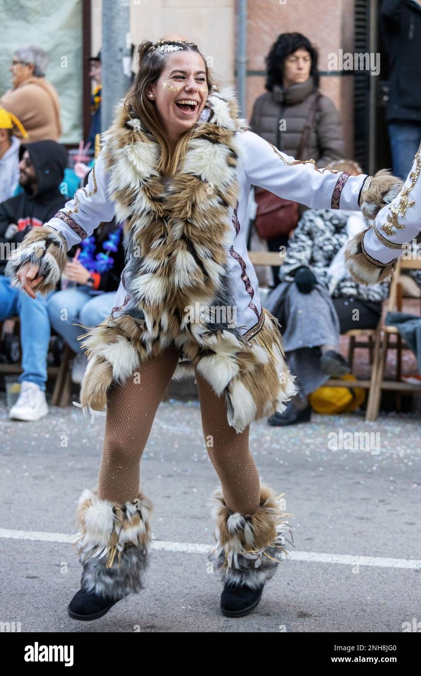 Palamos, Spain - february 19, 2023, Traditional carnival parade in a ...