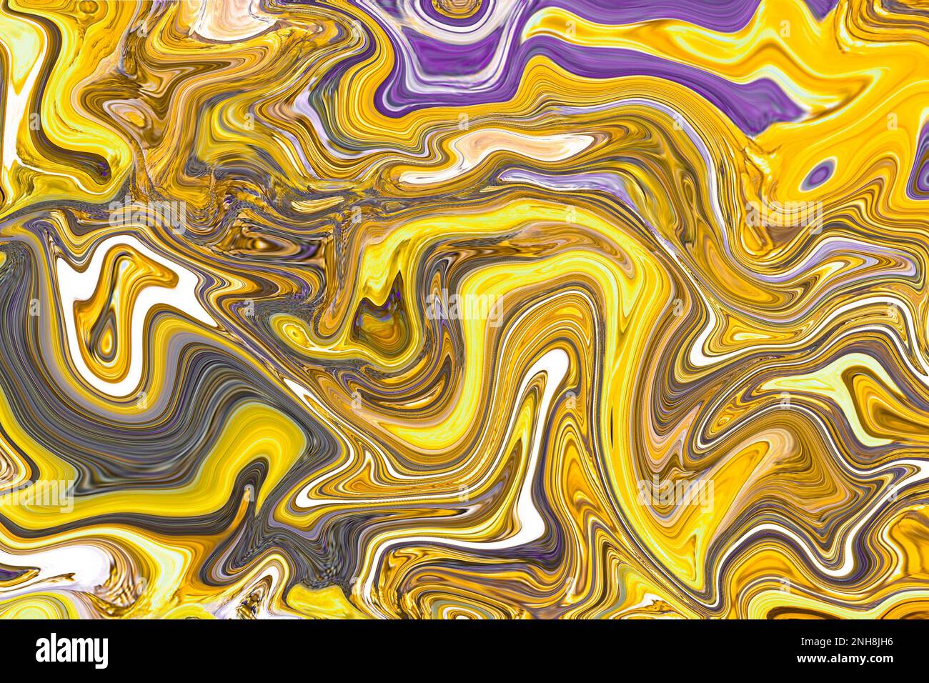 Liquid art background yellow, okra, violet colors. Liquid marble ...