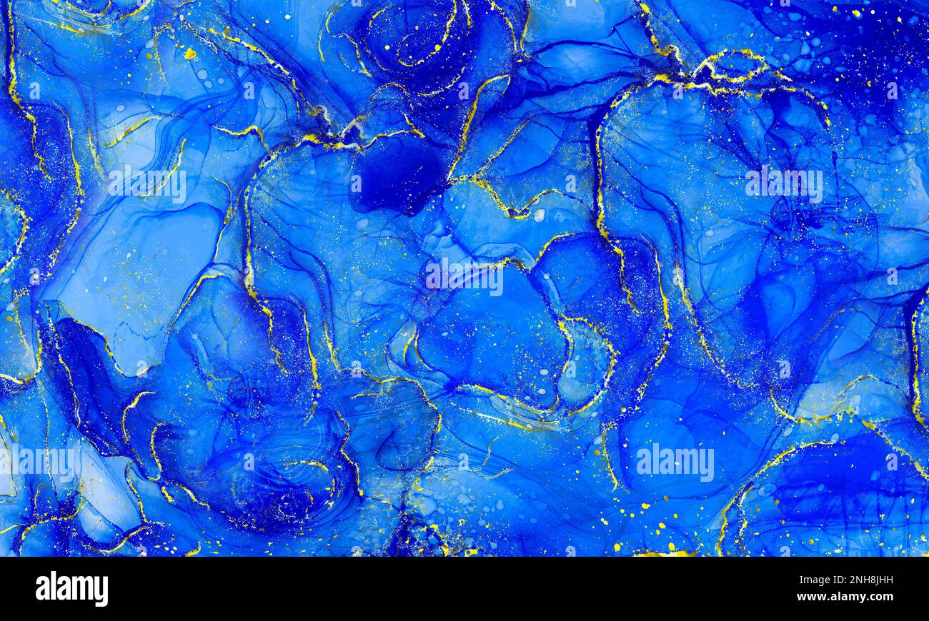 Alcohol ink blue, purple texture. Watercolor background for design ...