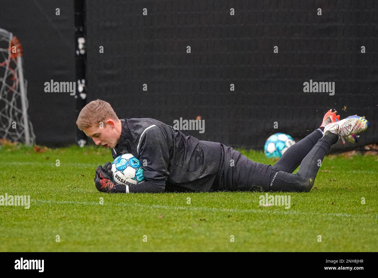 NIJMEGEN, NETHERLANDS - FEBRUARY 21: Goalkeeper Rijk Janse of N.E.C ...