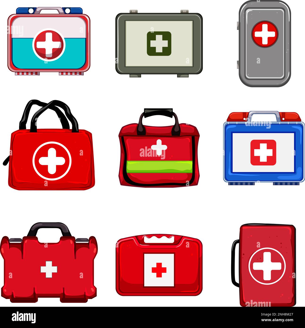 first aid kit set cartoon vector illustration Stock Vector Image & Art ...