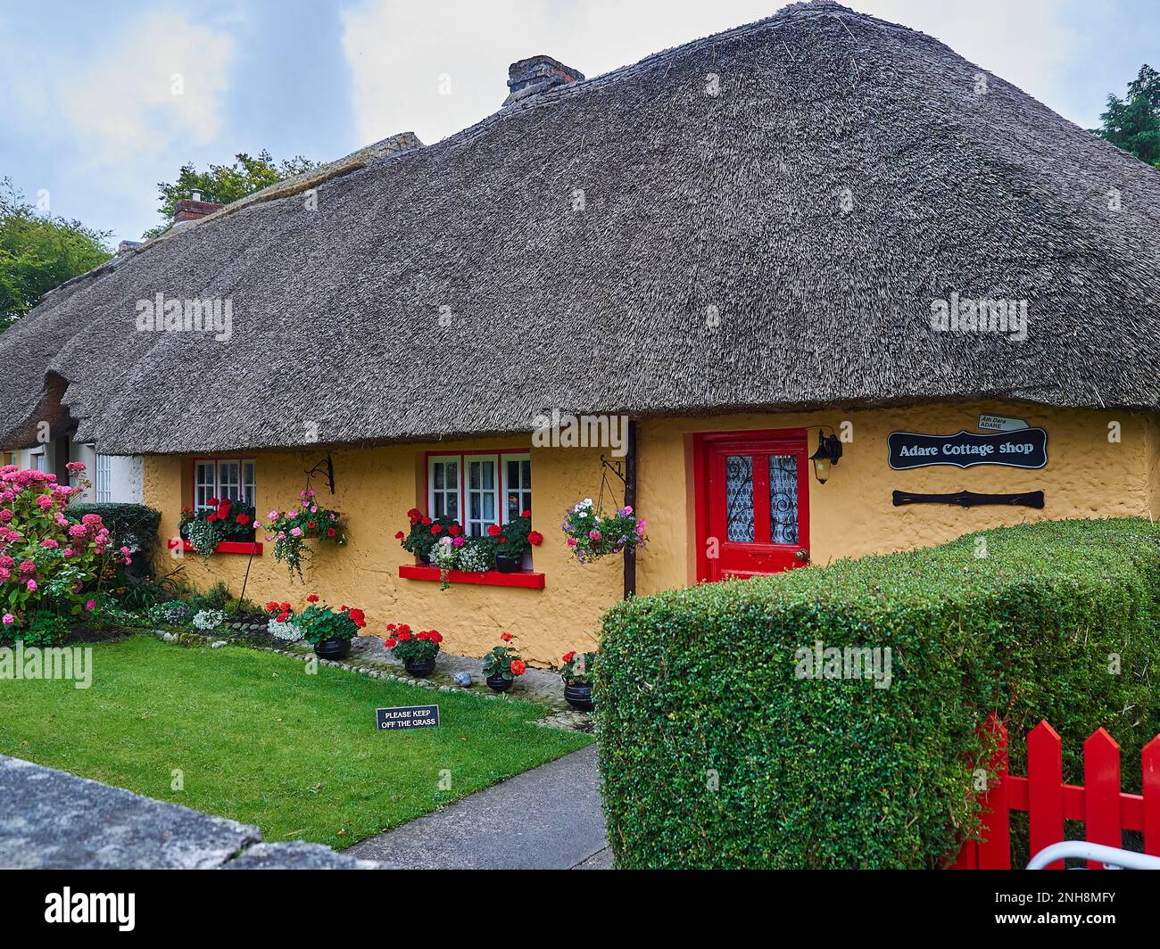 Limerick, Ireland - 09 19 2015: traditional and historic Adare cottages ...