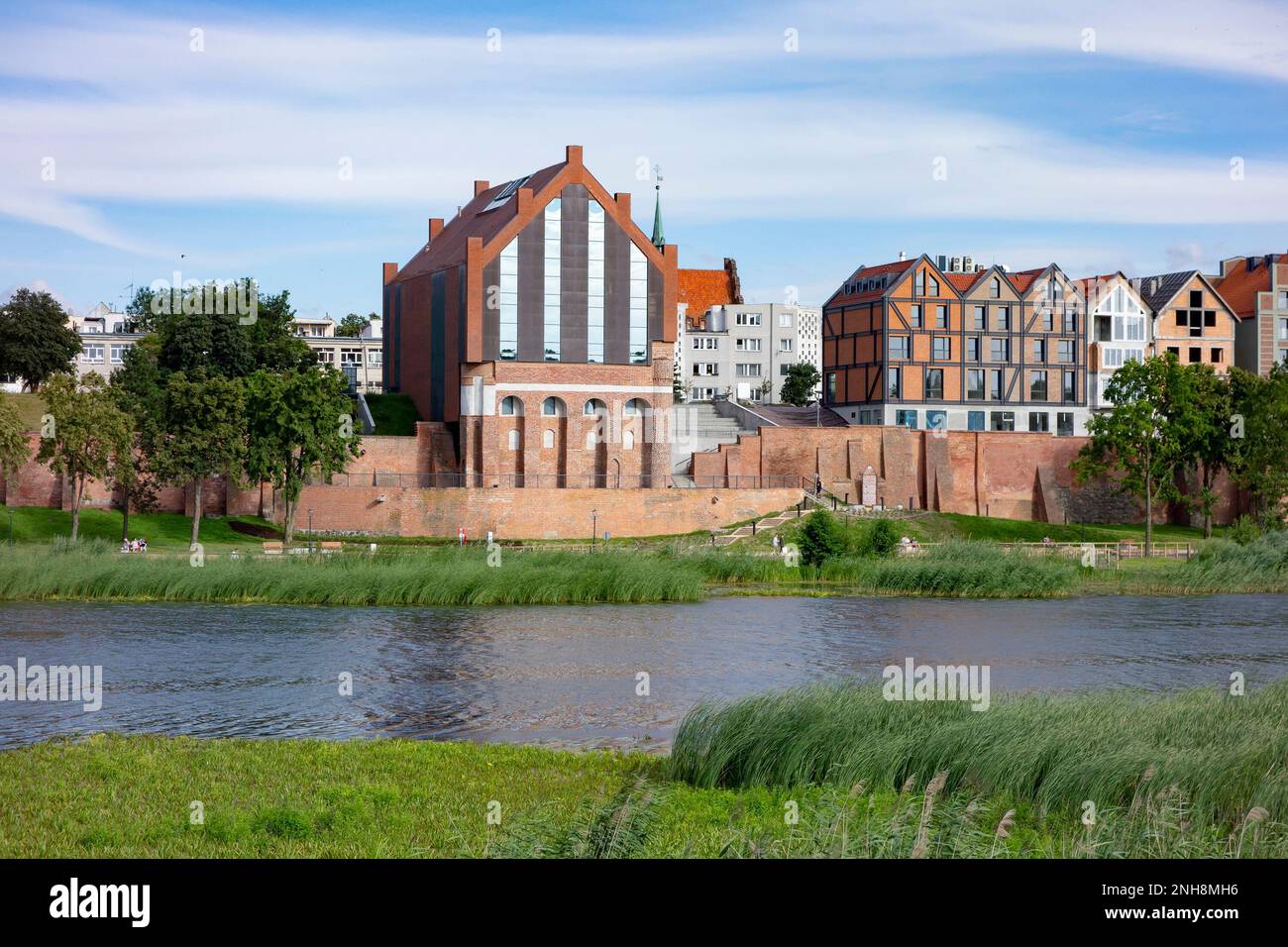 Cityscape of Malbork city in Poland with building of Malbork Center of ...