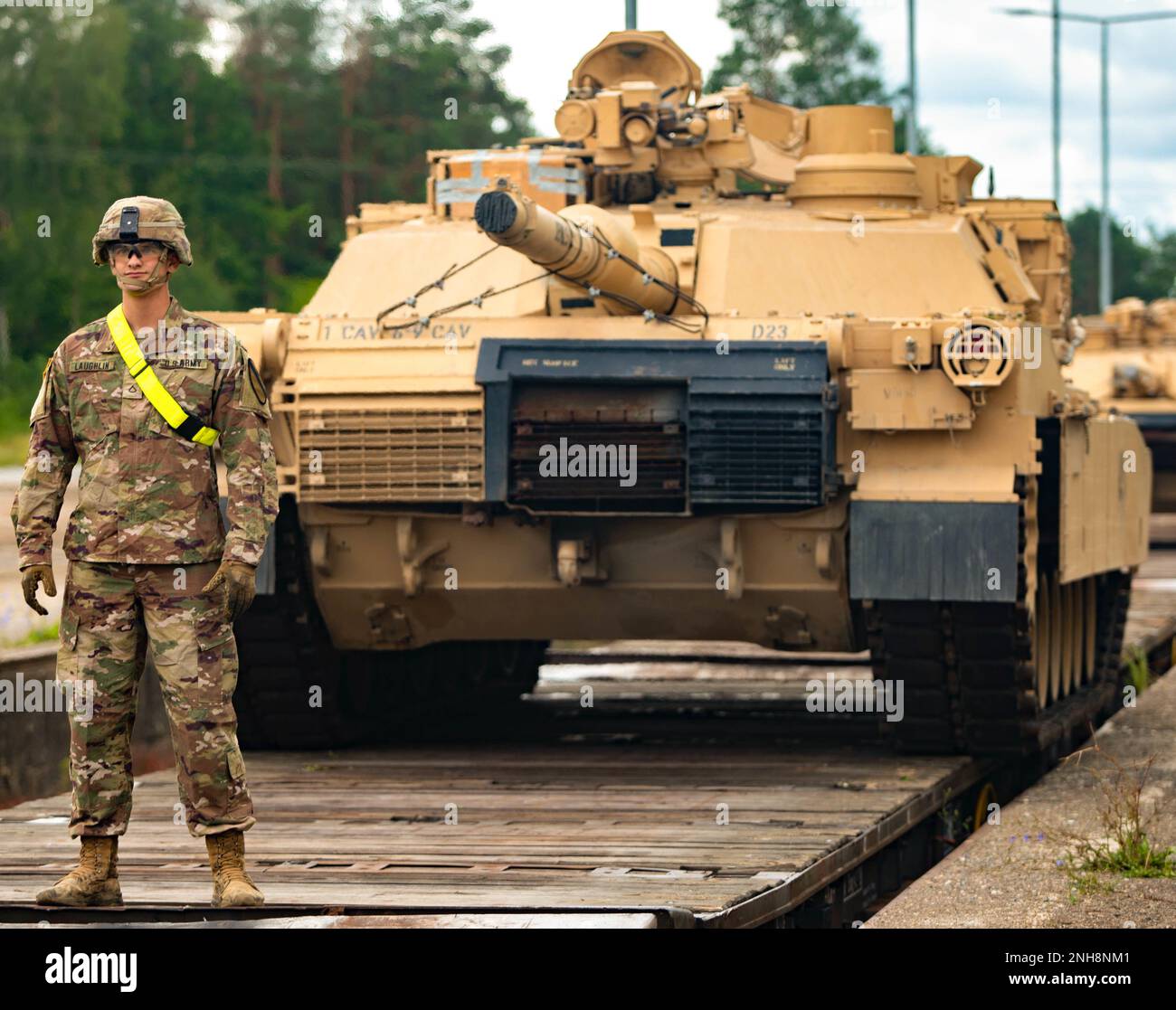 U.S. Army soldier assigned to the 3rd Armored Brigade Combat Team, 1st Cavalry Division ...