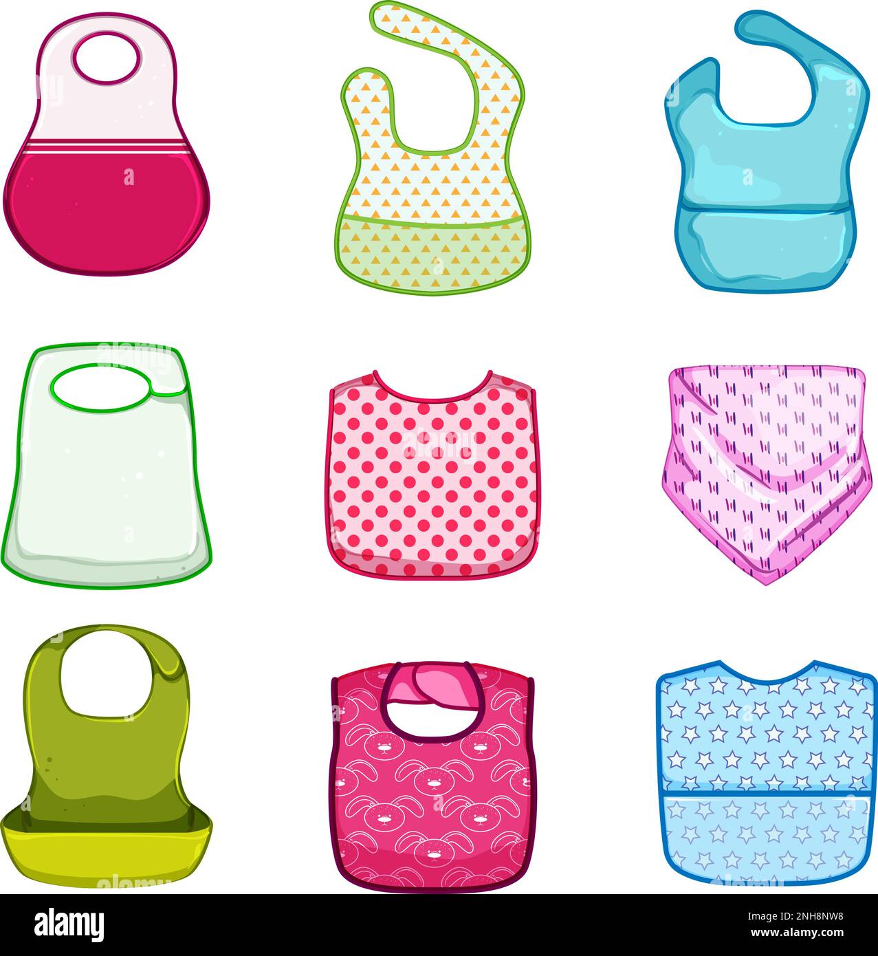 bib set cartoon vector illustration sign color Stock Vector Image & Art ...