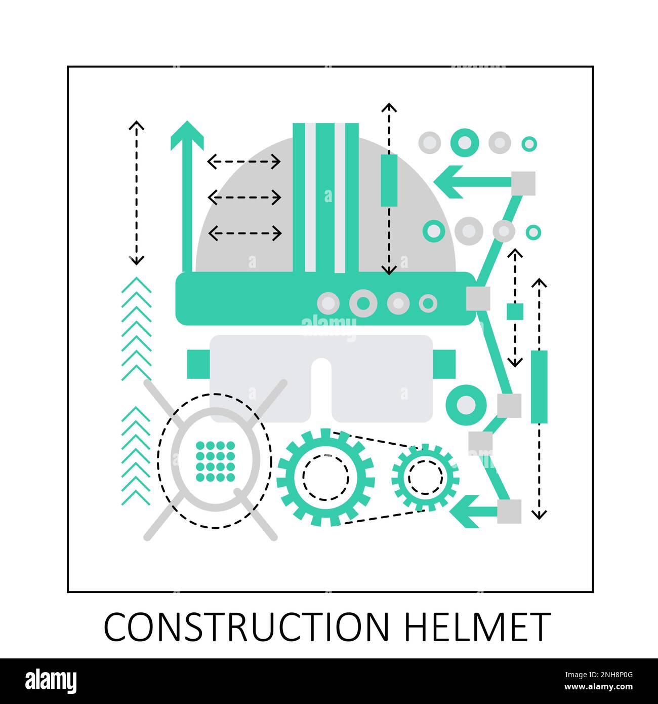 Construction safety helmet. Builder safety equipment, hard hat ...