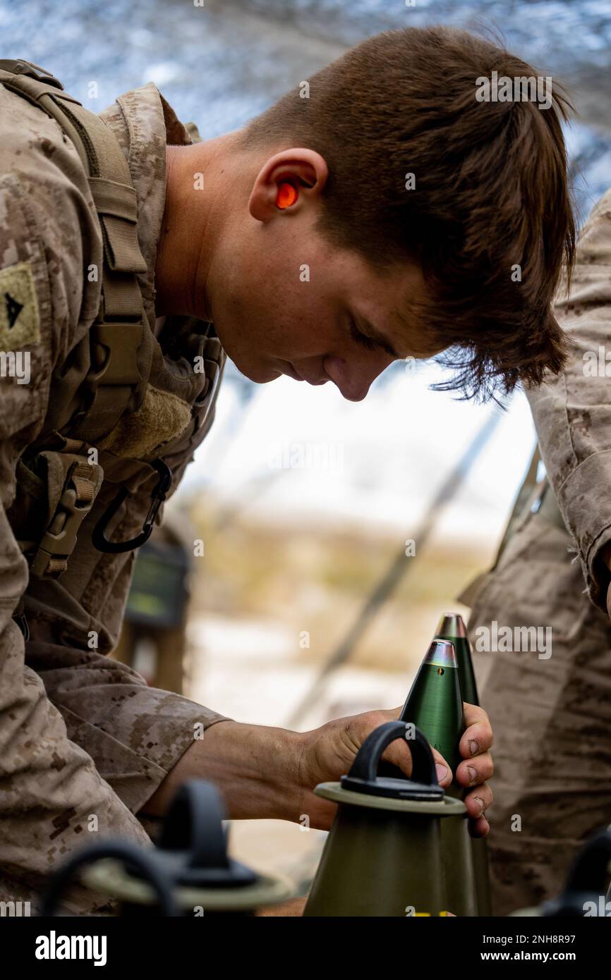 U.S. Marine Corps Lance Cpl. Clayton Cole, a field artillery cannoneer ...