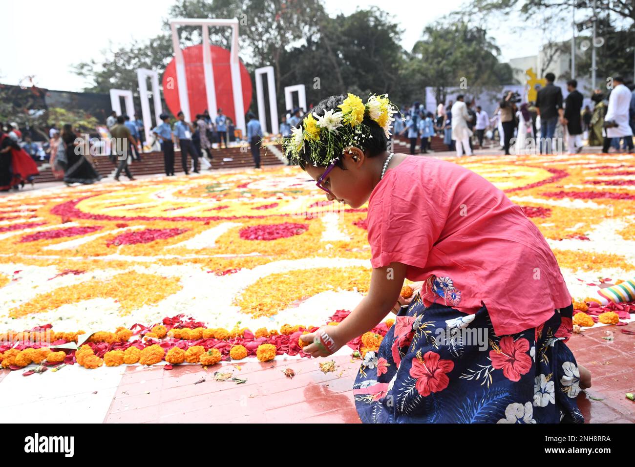 Dhaka, Bangladesh. 21st Feb, 2023. A child pose for a photo while ...