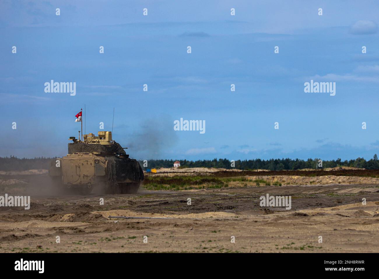 A U.S. Army M2A3 Bradley Fighting Vehicle assigned to Apache Troop, 4th ...