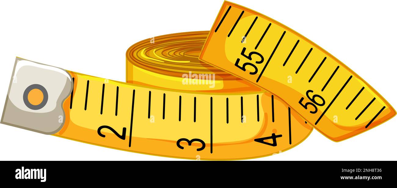 centimeter yellow measuring tape cartoon vector illustration Stock ...