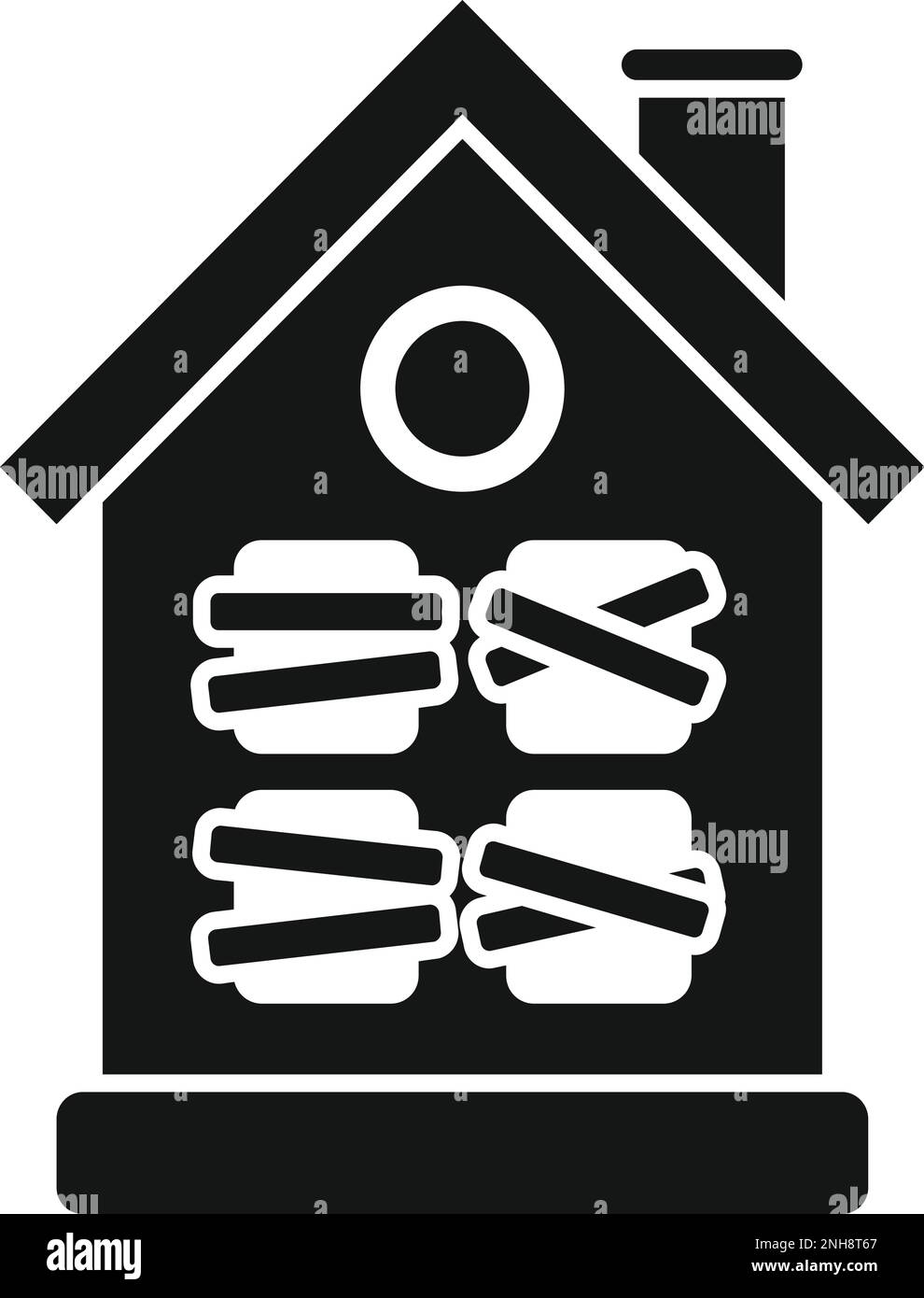 Spooky house icon simple vector. Scary night. Castle ghost Stock Vector ...