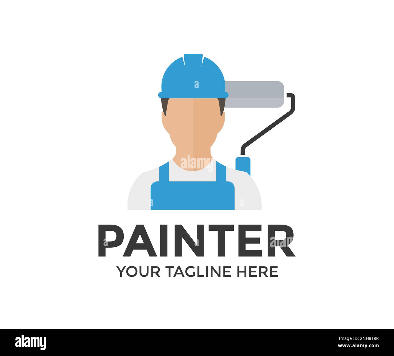 Hard-working professional Painter worker man logo design. Workman and ...