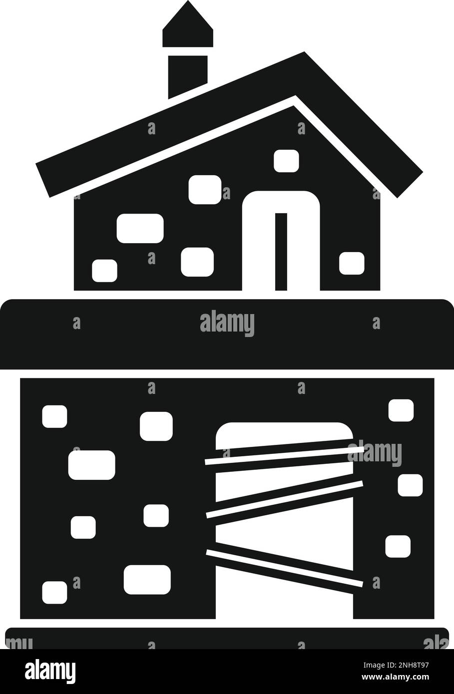 Gothic house icon simple vector. Creepy horror. Ghost building Stock ...