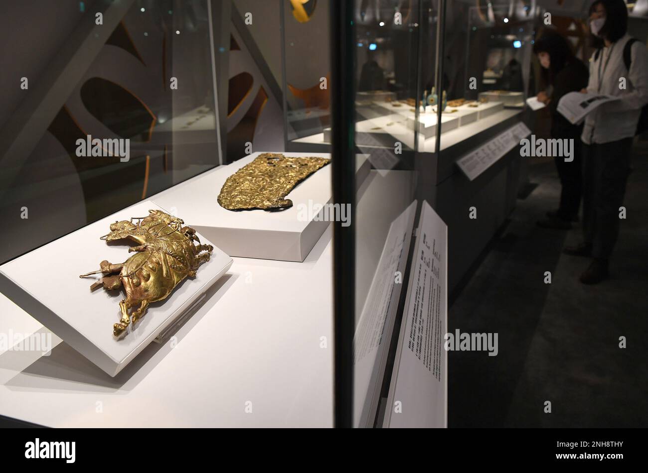 Hong Kong. 21st Feb, 2023. Journalists view the exhibits at the Hong ...