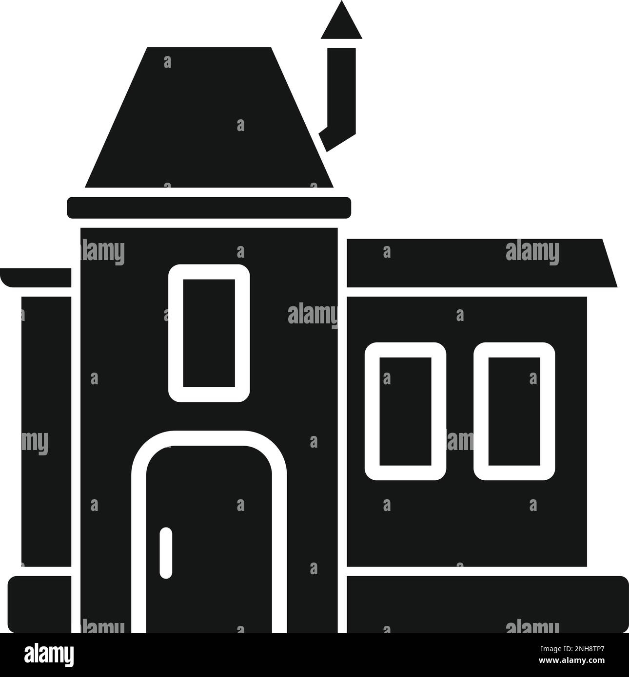 Hill creepy house icon simple vector. Scary ghost. Witch fear Stock ...
