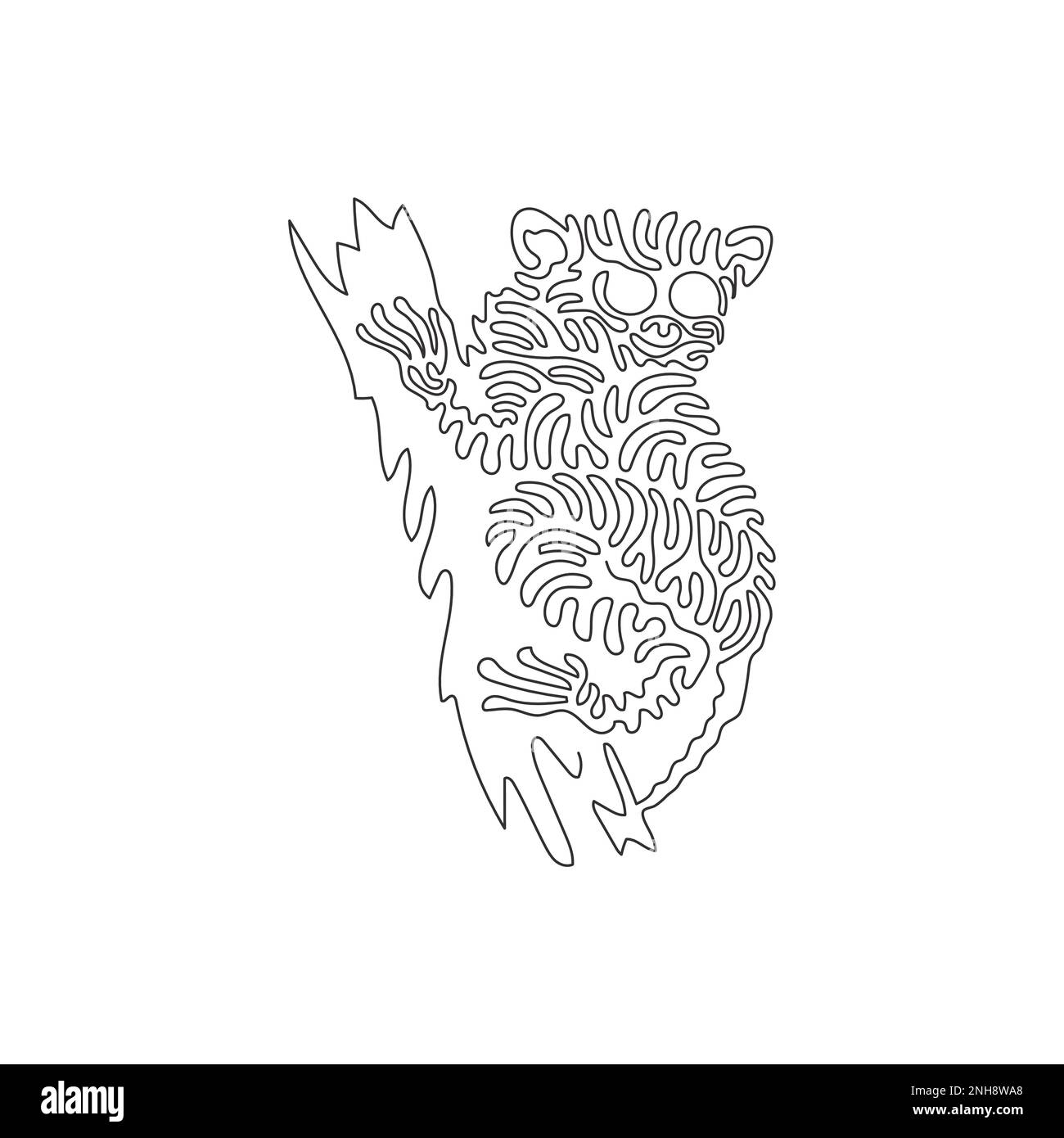 Single one line drawing of cute tarsier small primates. Continuous line ...