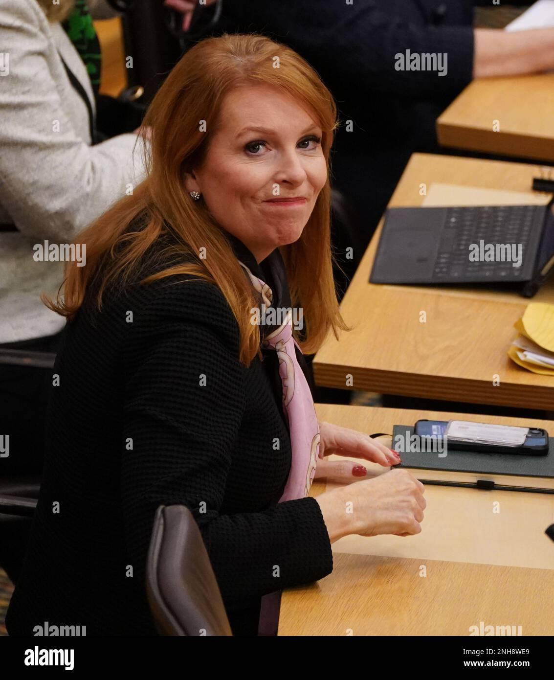 Ash Regan MSP in the chamber ahead of the final vote on the Scottish ...