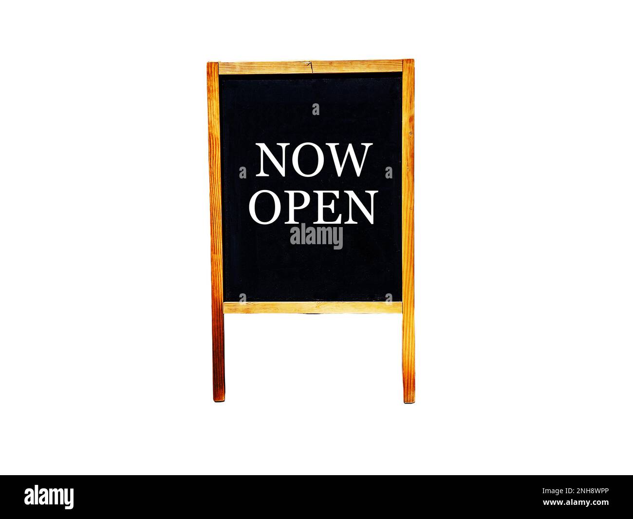 Now open sticker sign Cut Out Stock Images & Pictures - Alamy