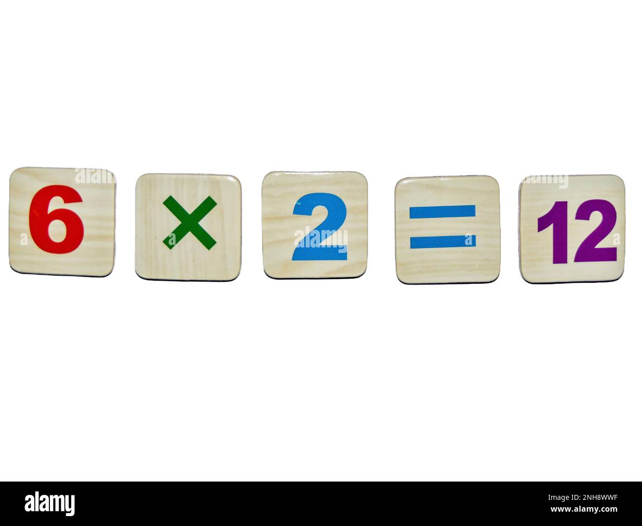 multiplication operation with colored numbers - mathematics Stock Photo ...