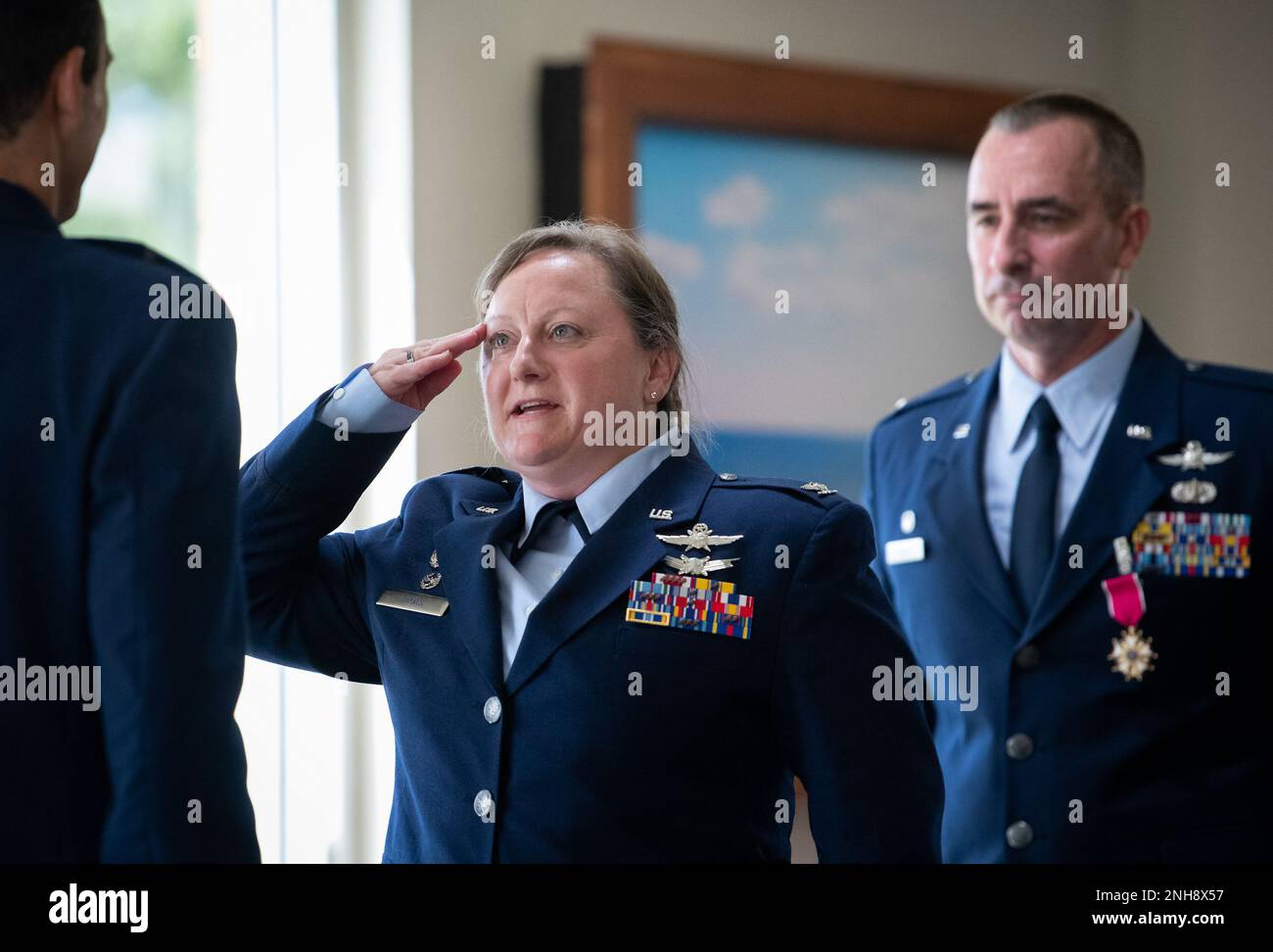 Col. Tassika Davis salutes after taking command of the 96th Mission ...
