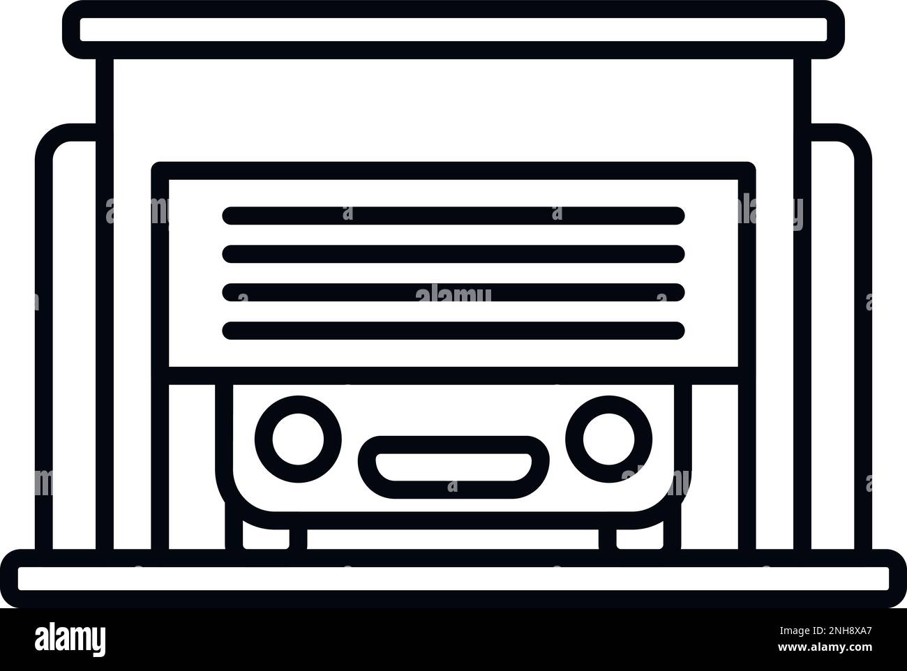 Paid parking garage icon outline vector. Car truck. Gate zone Stock ...