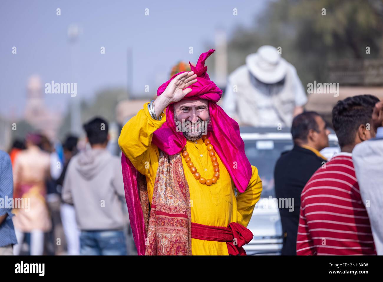 Foreigner in indian clothes hi-res stock photography and images - Alamy