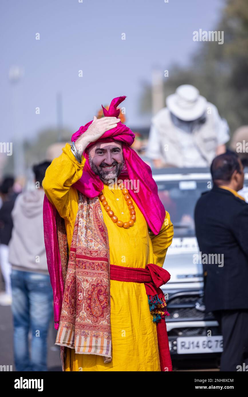 Foreigner in indian clothes hi-res stock photography and images - Alamy