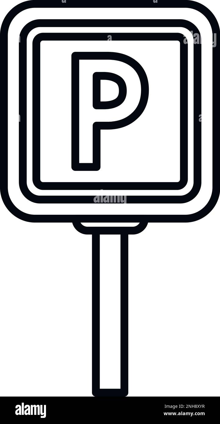 Parking sign icon outline vector. Place transport. Toll home Stock ...