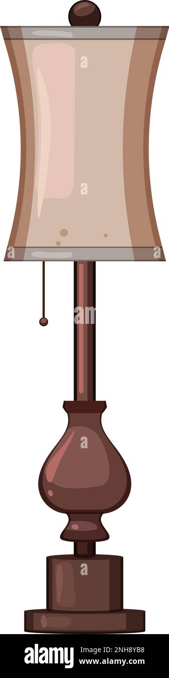 electric vintage table lamp cartoon vector illustration Stock Vector ...