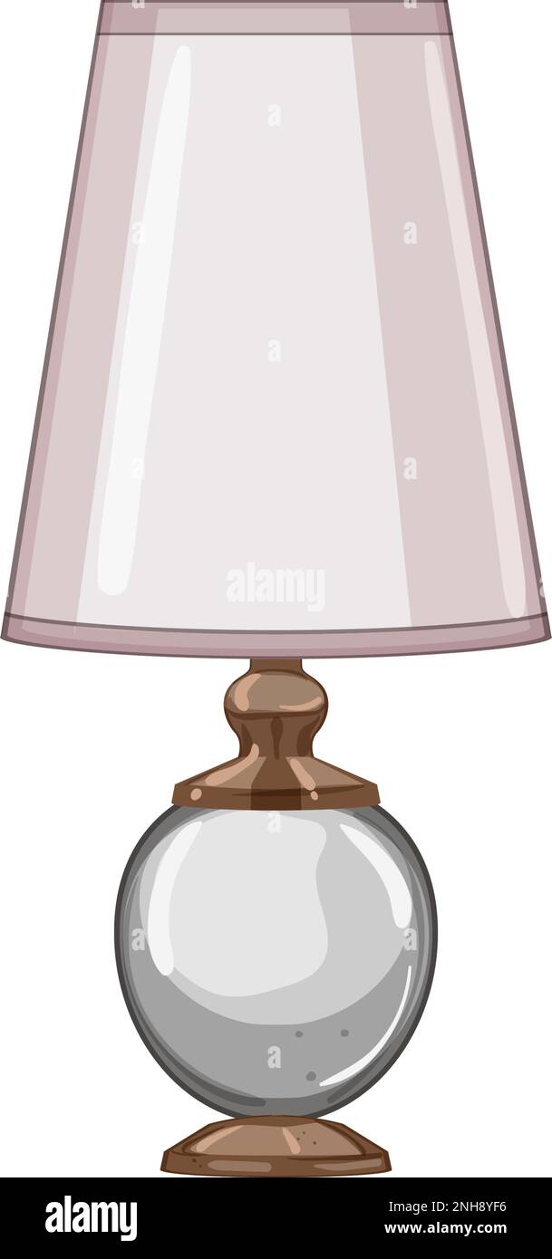 decor vintage table lamp cartoon vector illustration Stock Vector Image ...