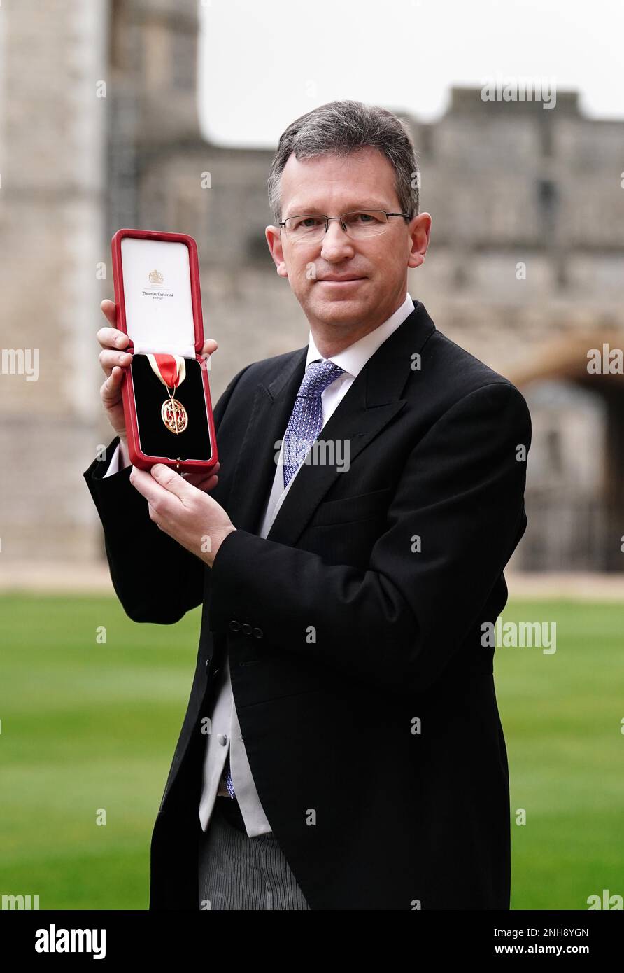 Sir Jeremy Wright with his knighthood following an investiture ceremony ...