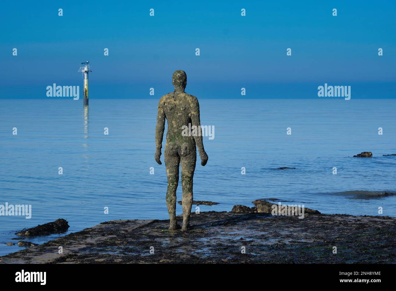 Antony Gormley sculpture fully emerged from the Bay, Margate, kent ...