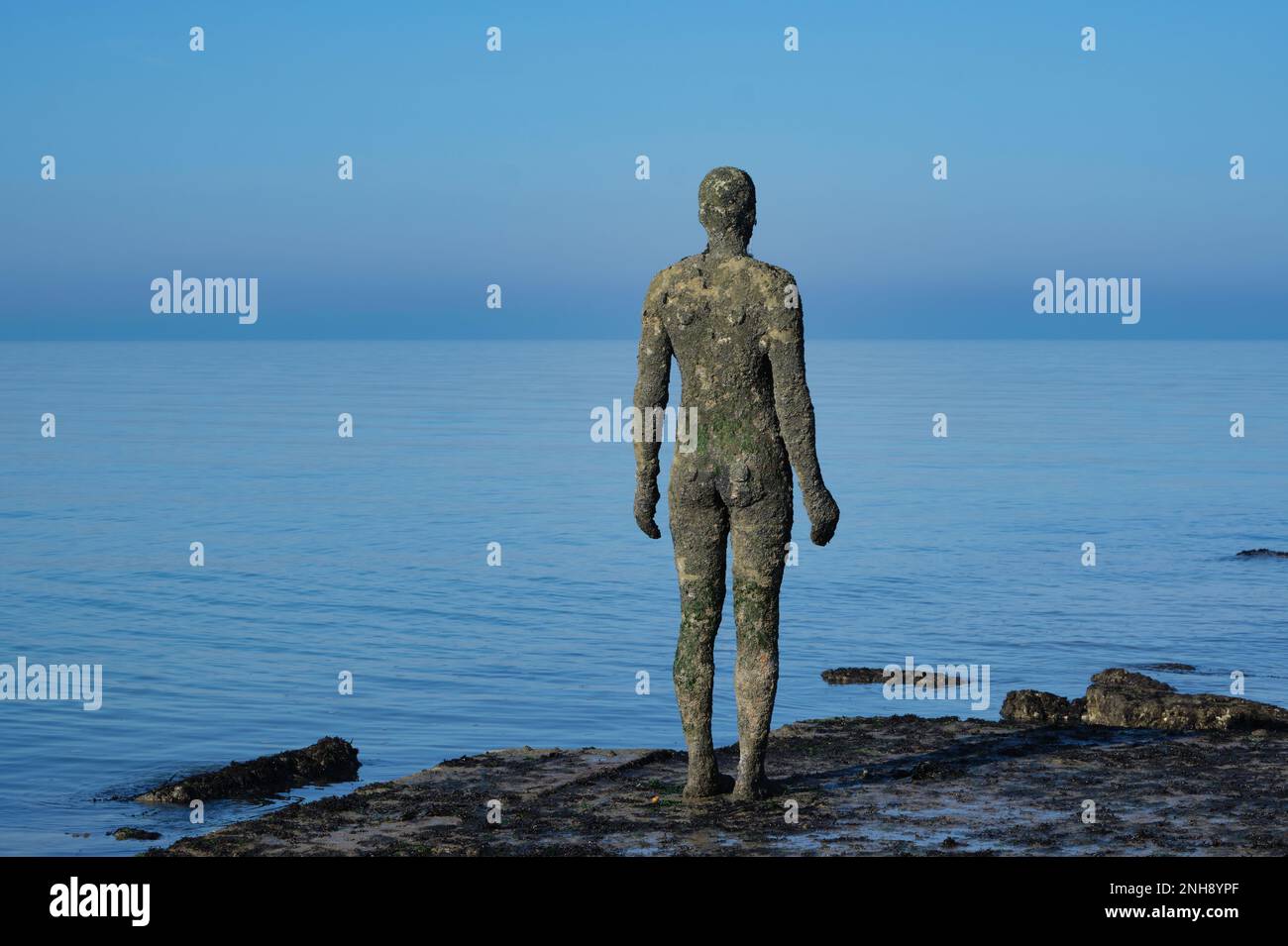 Antony Gormley sculpture fully emerged from the Bay, Margate, kent ...