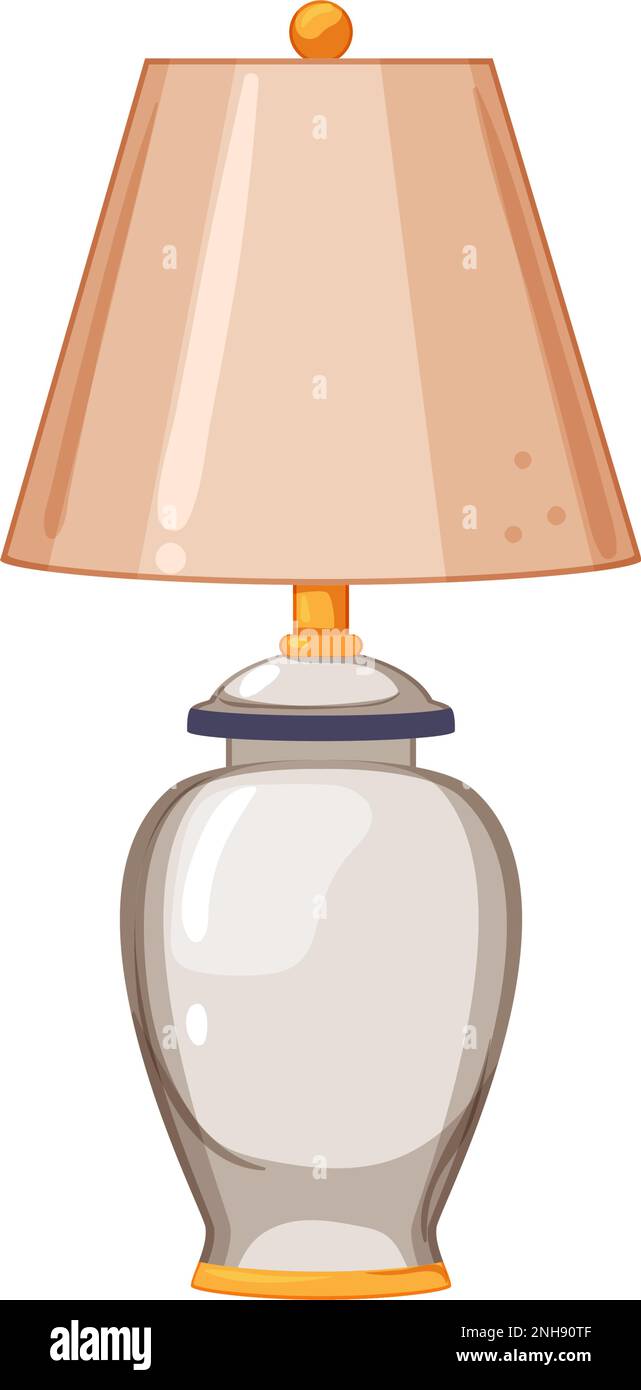 furniture vintage table lamp cartoon vector illustration Stock Vector ...