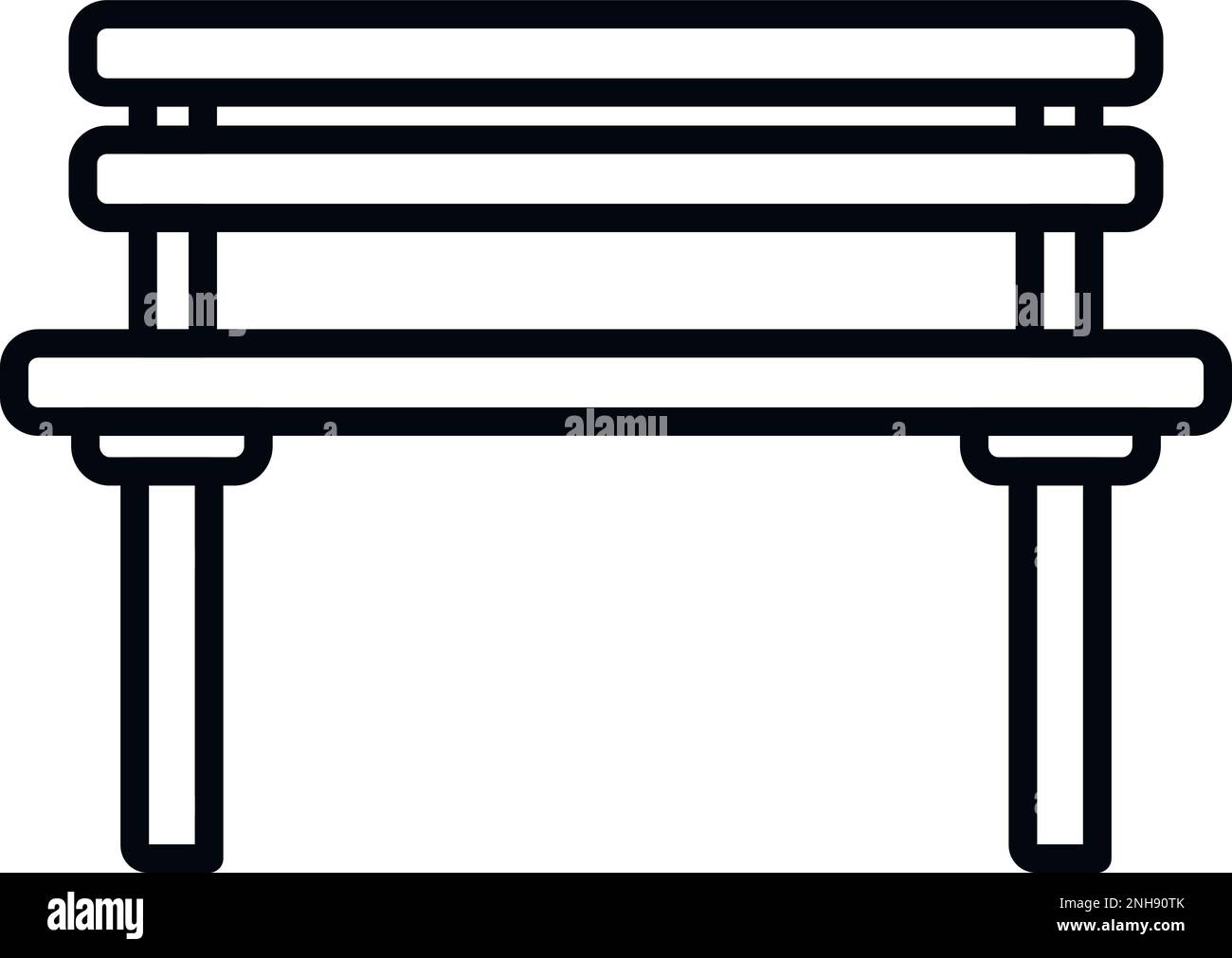 Park wood bench icon outline vector. Lounge room. Exterior furniture ...
