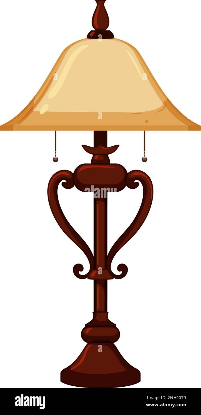 interior vintage table lamp cartoon vector illustration Stock Vector ...