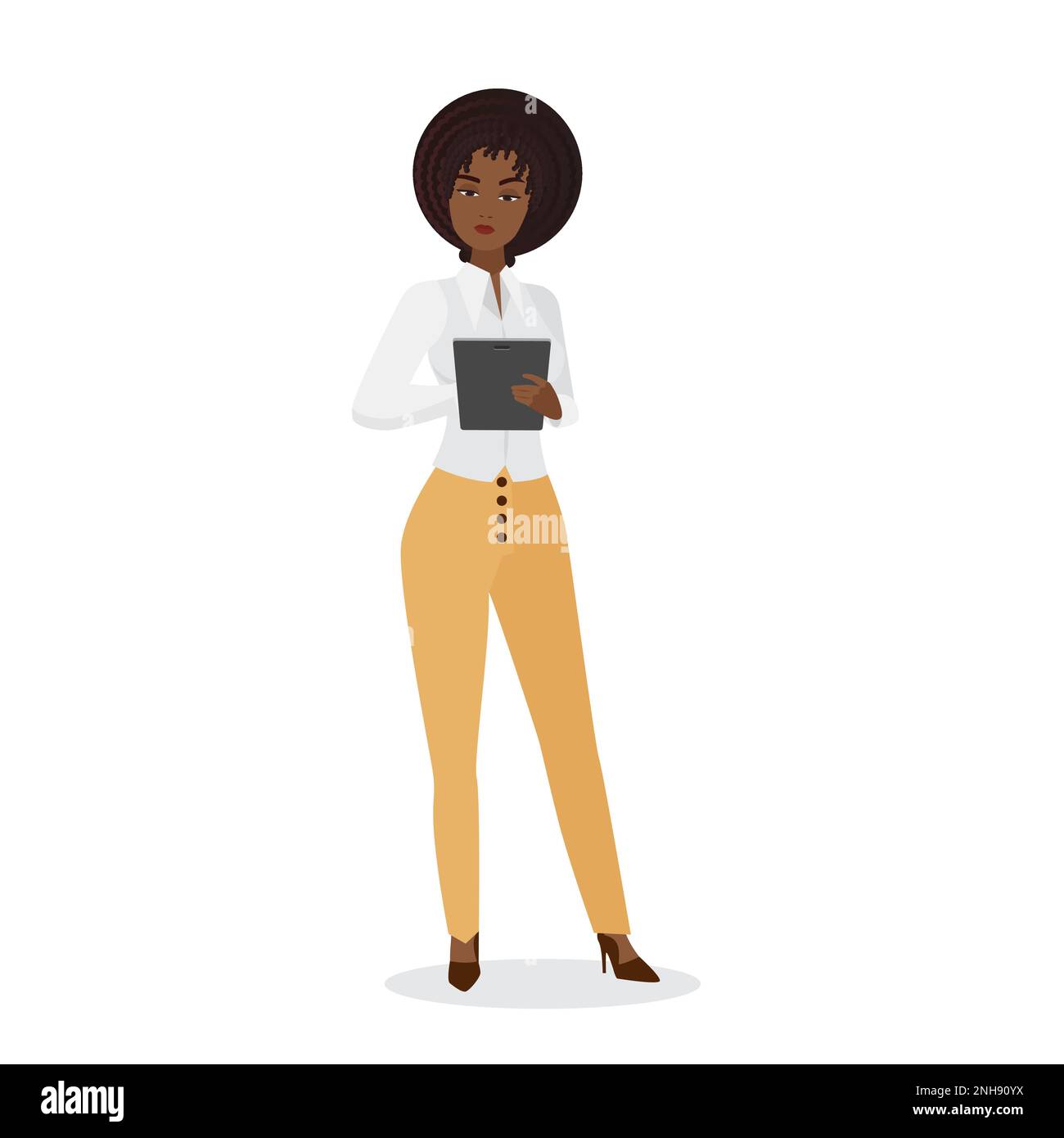 Elegant black business lady. Female office manager in classic clothes ...