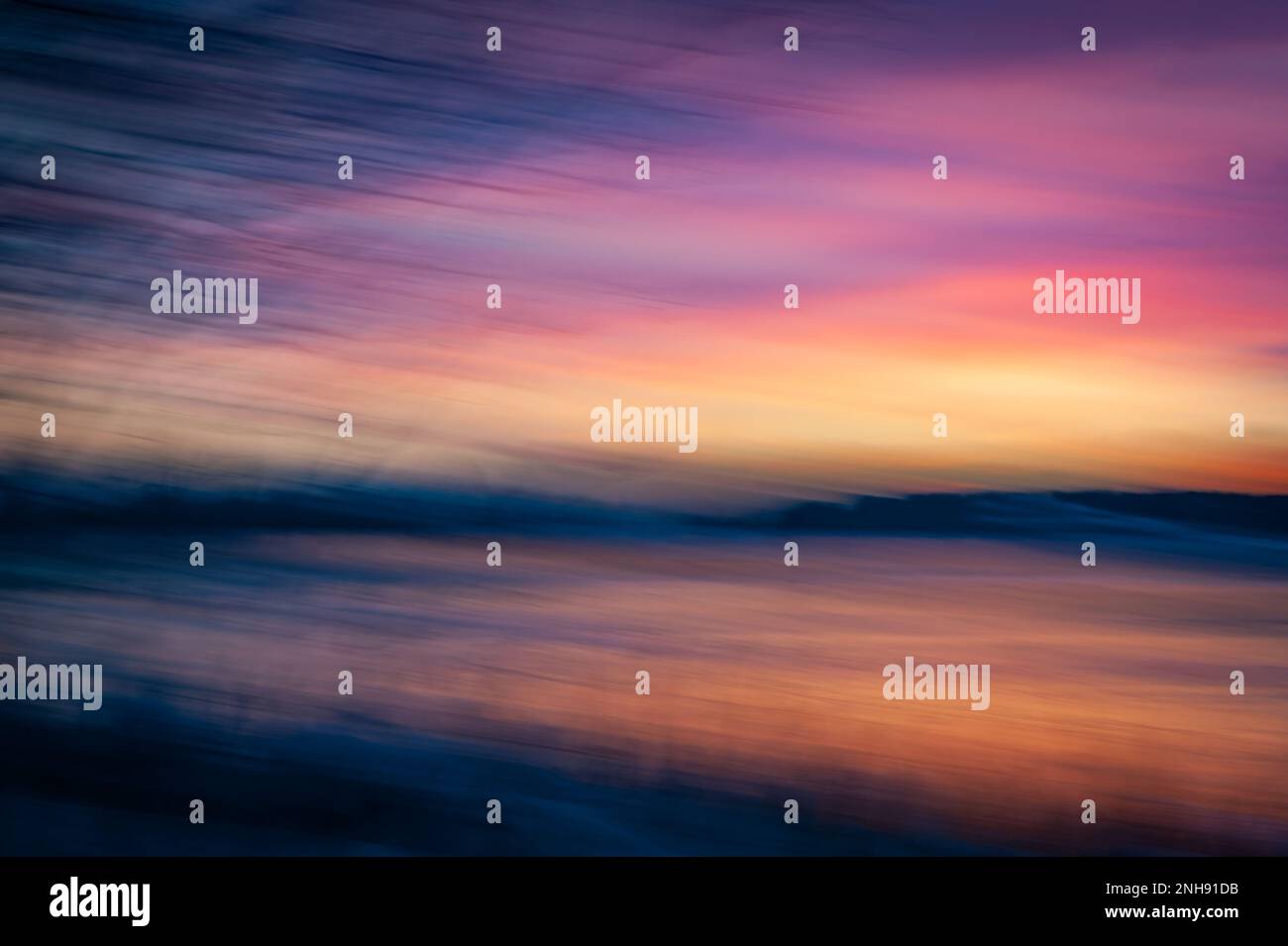 Intentional camera movement photography on the river bank. Abstract ...