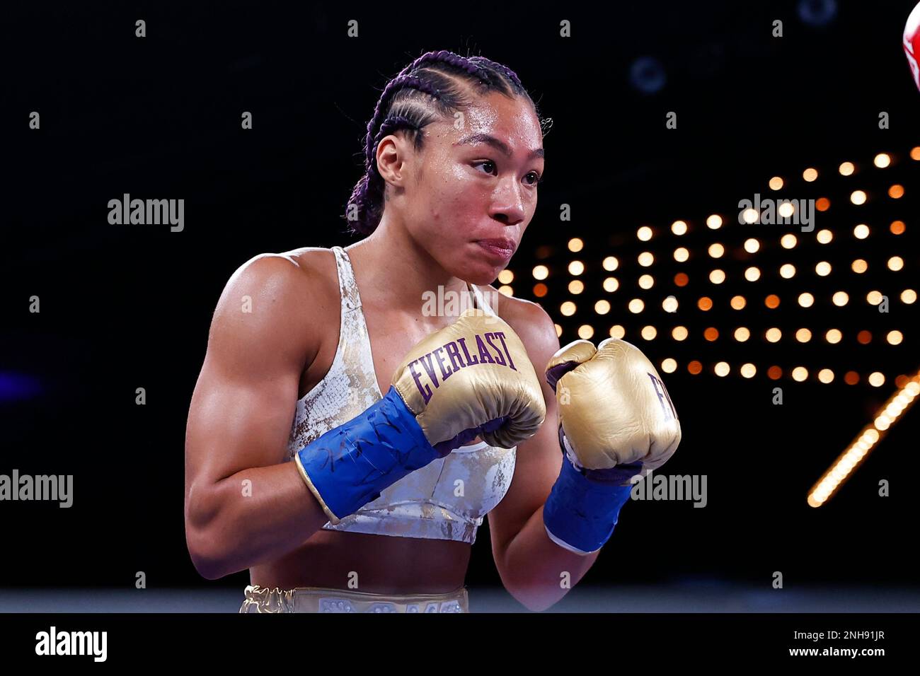NEW YORK, NEW YORK - FEBRUARY 04: Alycia Baumgardner during her fight ...