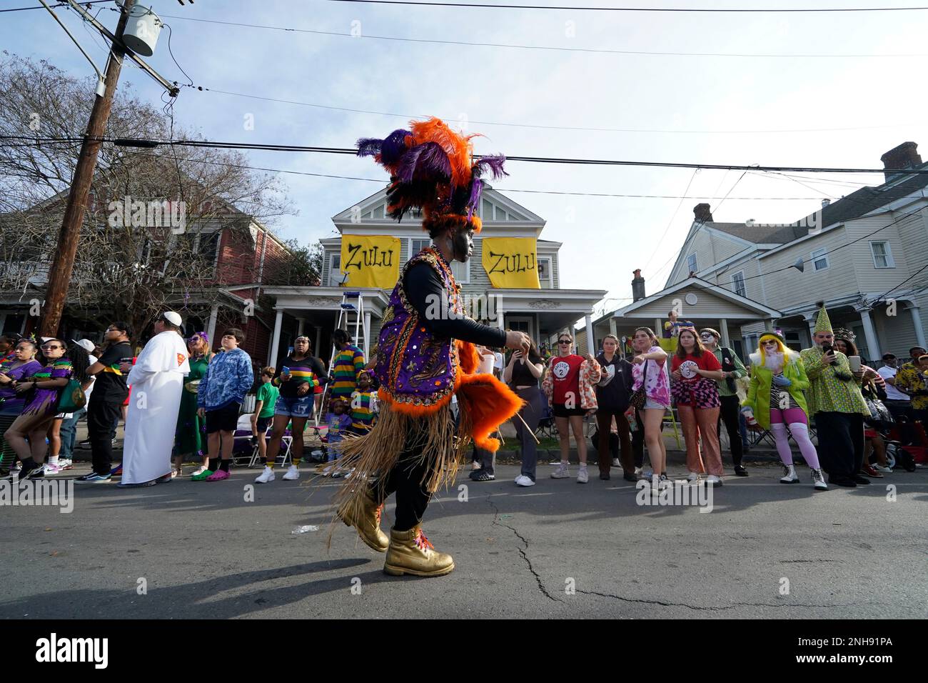 CORRECTS GROUP TO TRAMPS, NOT TRAMS - A member of the traditional Mardi ...