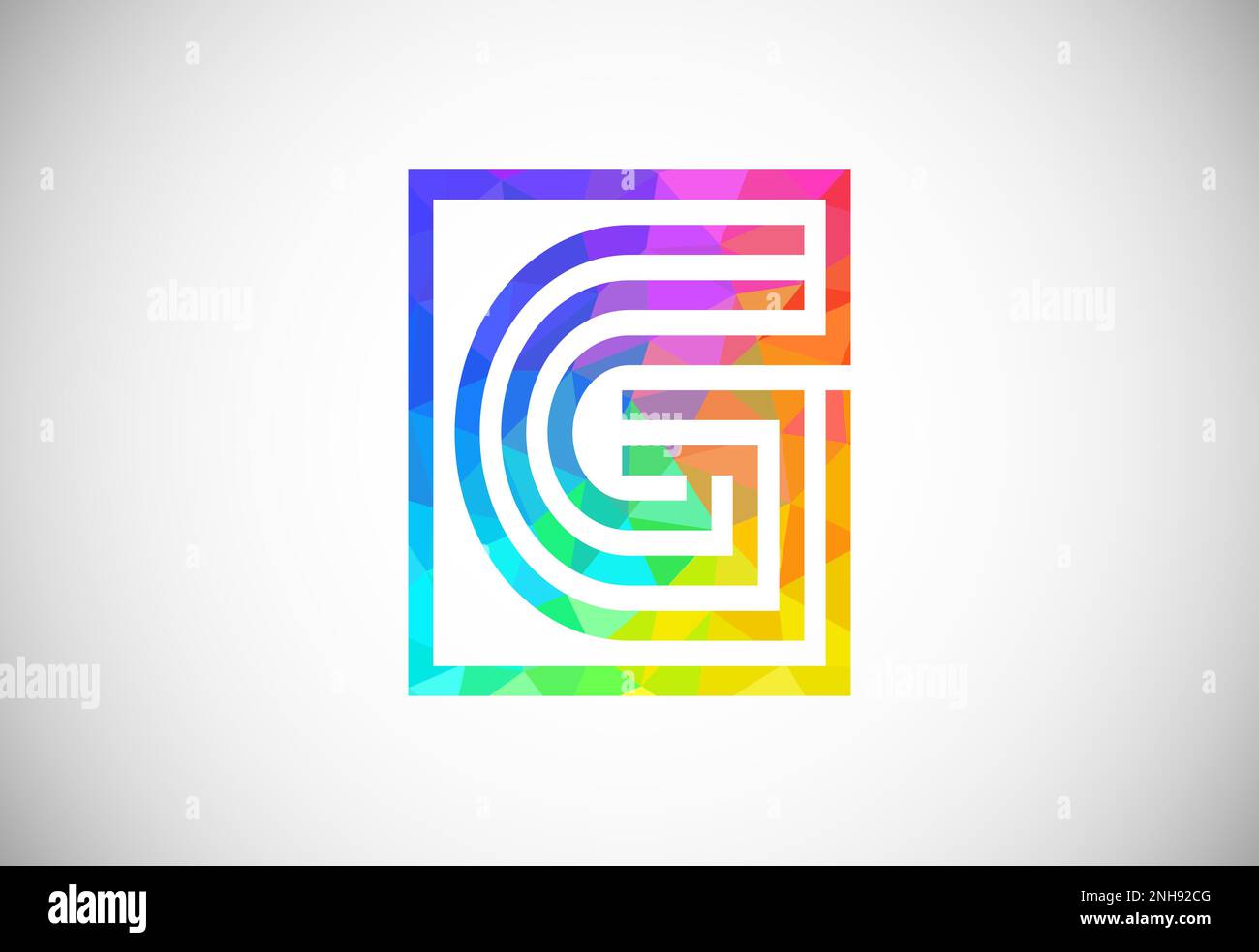 Low poly line letter G. Graphic alphabet symbol for corporate business ...