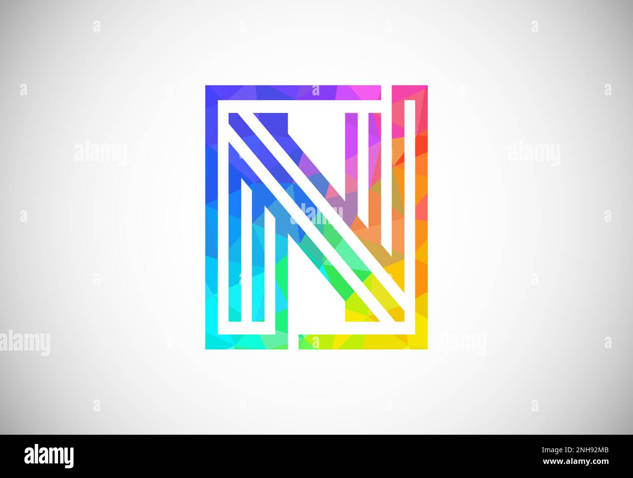 Low poly line letter N. Graphic alphabet symbol for corporate business ...