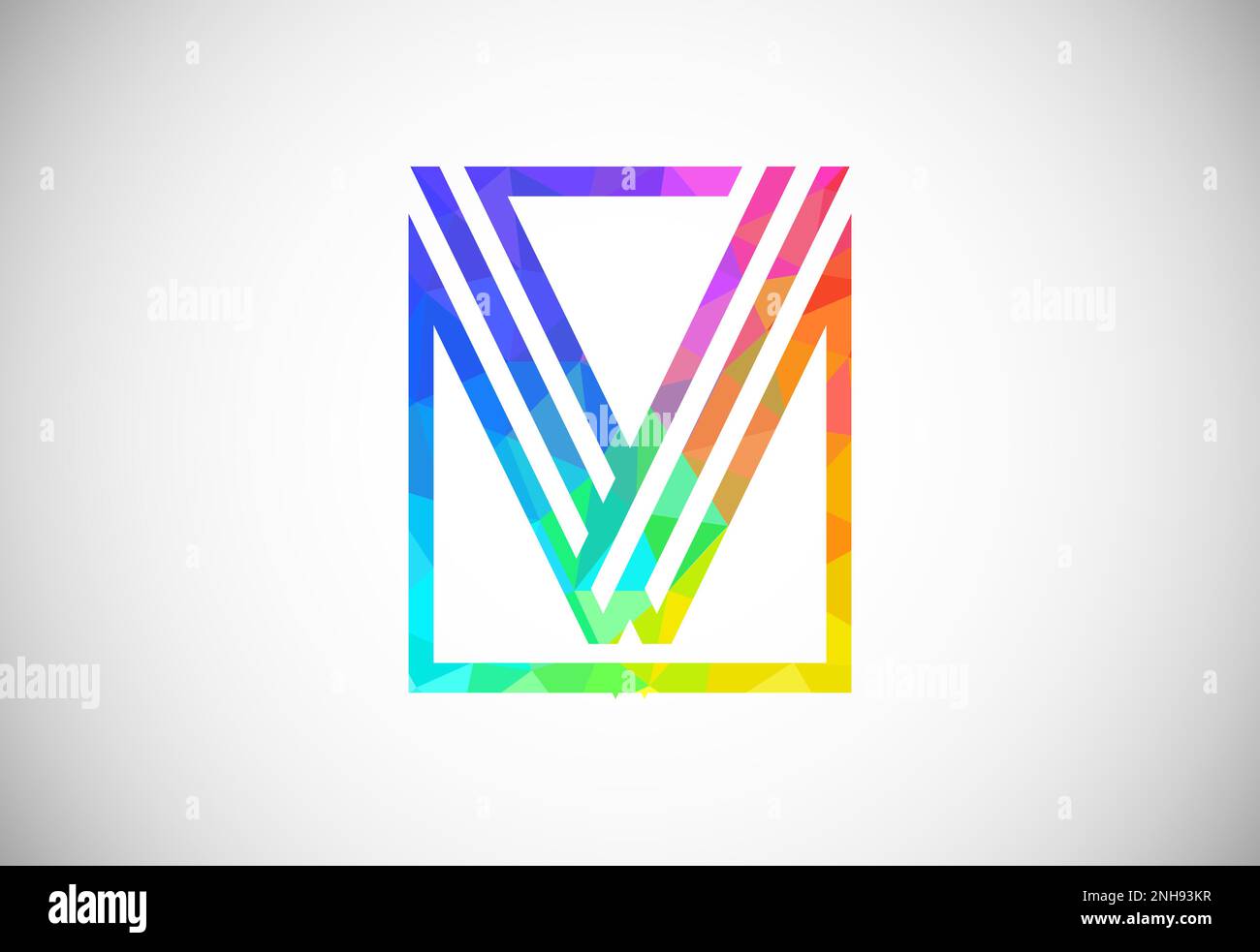 Low poly line letter V. Graphic alphabet symbol for corporate business ...