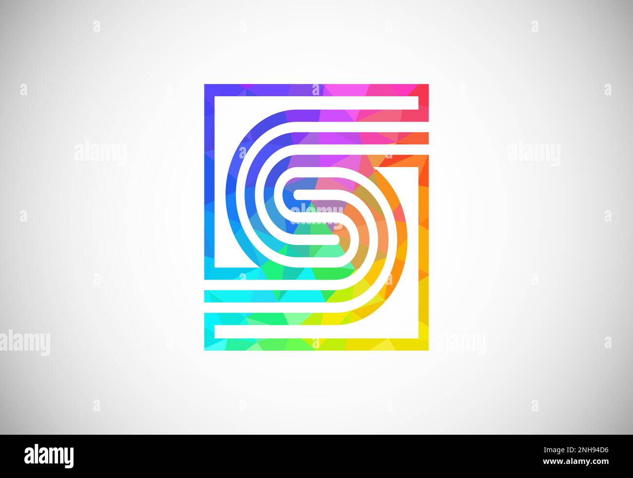 Low poly line letter S. Graphic alphabet symbol for corporate business ...