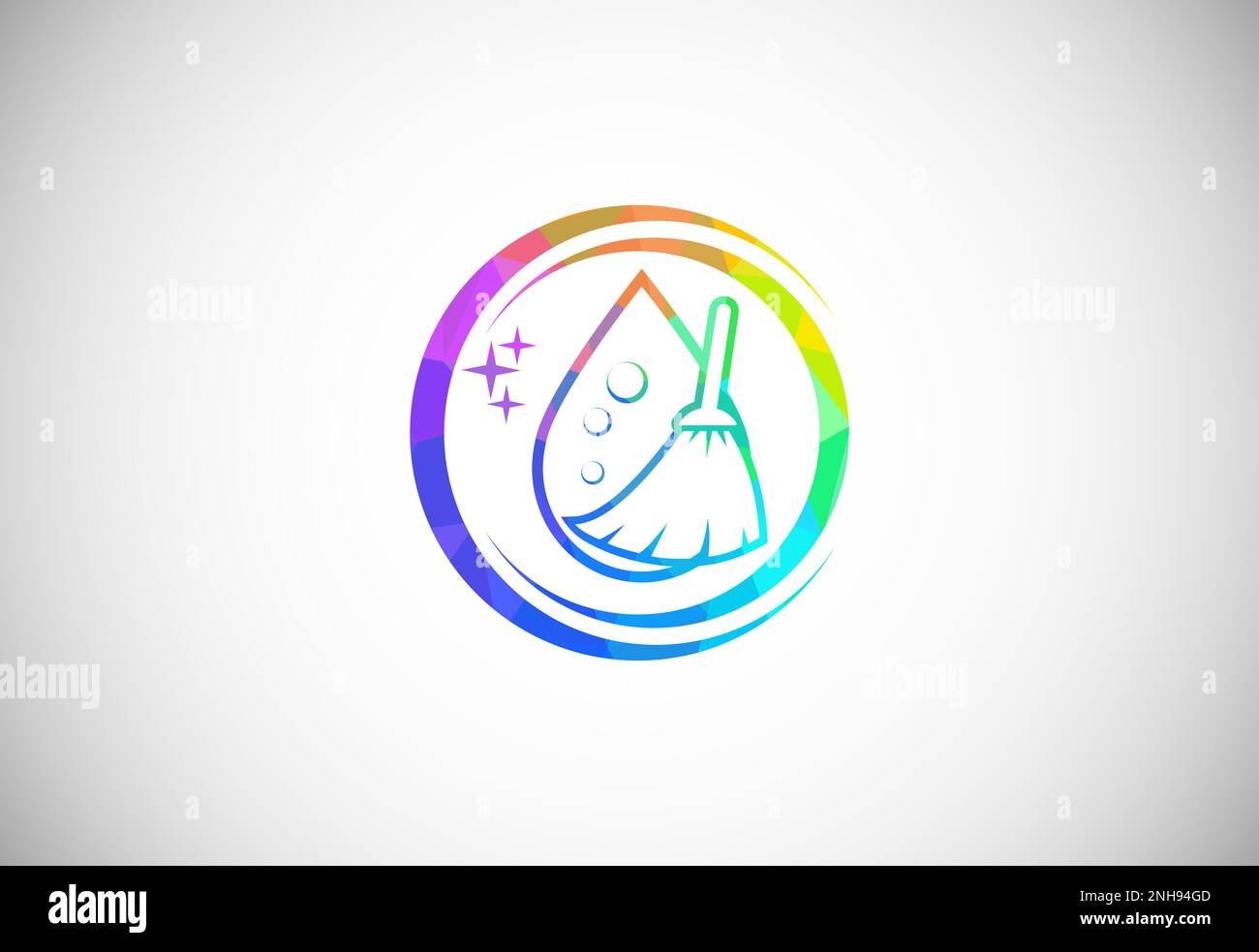 Low Poly Cleaning Service Logo Design Template, Cleaning company logo ...