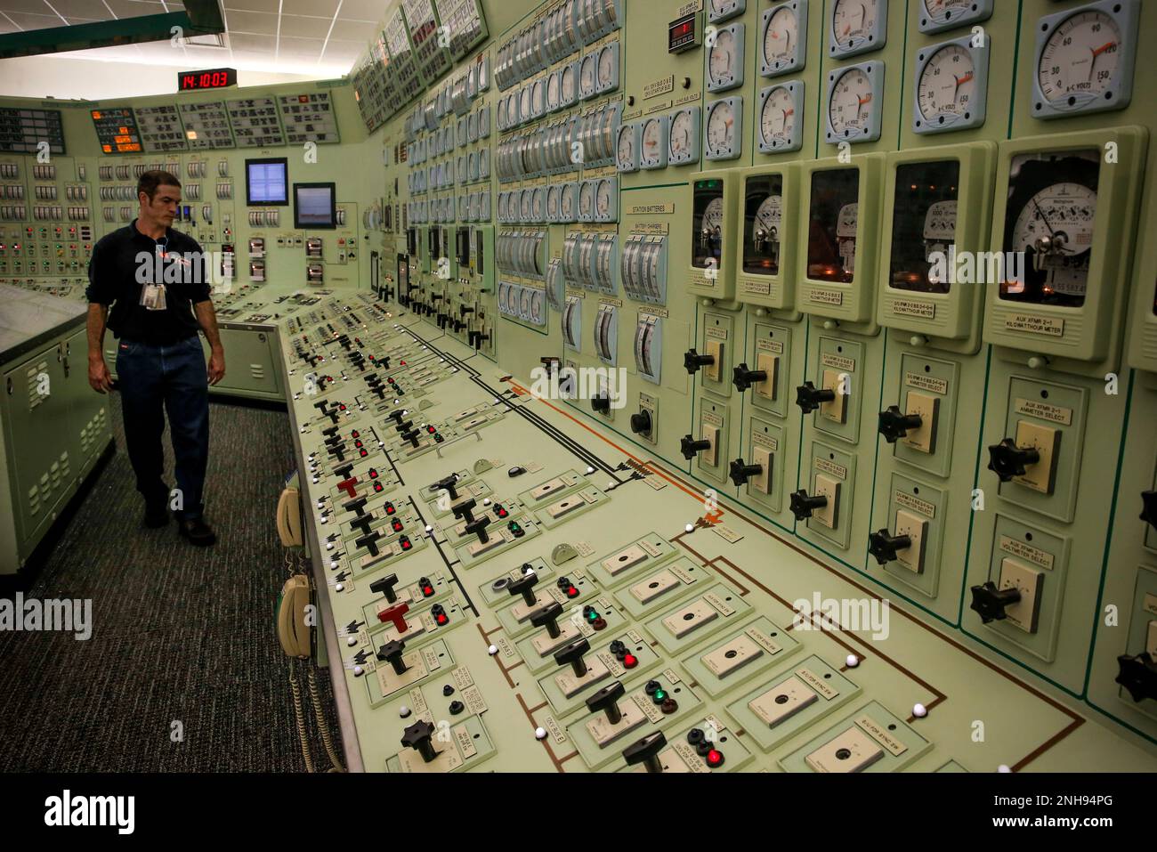 Reactor operator, Owen Thomas inside the control room of the steam ...