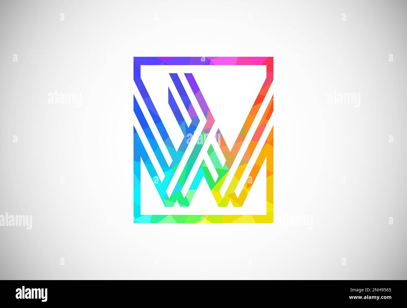 Low poly line letter W. Graphic alphabet symbol for corporate business ...