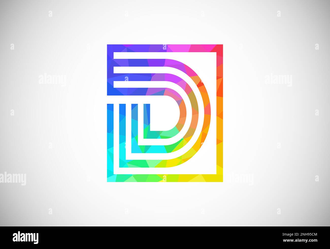 Low poly line letter D. Graphic alphabet symbol for corporate business ...